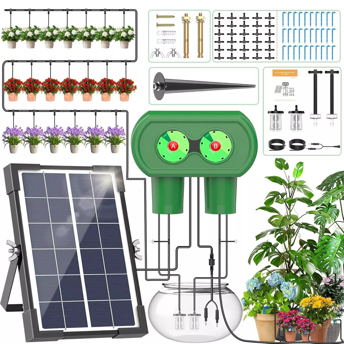 Solar Automatic Plant Self Watering System for Outdoor Balcony Plant ...