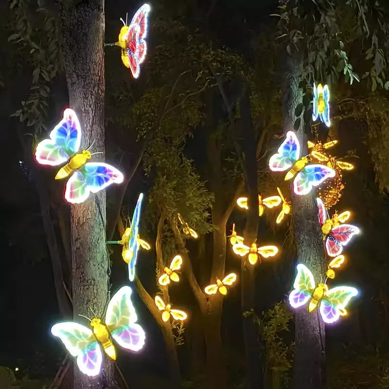 LED Outdoor Simulation Dynamic Static Large Butterfly Wings Lights ...